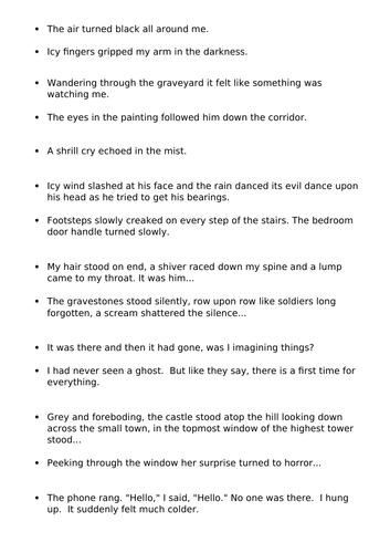 Suspense story openers | Teaching Resources