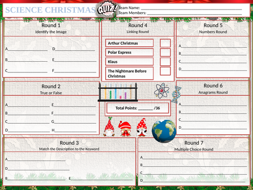 Science Christmas Quiz | Teaching Resources