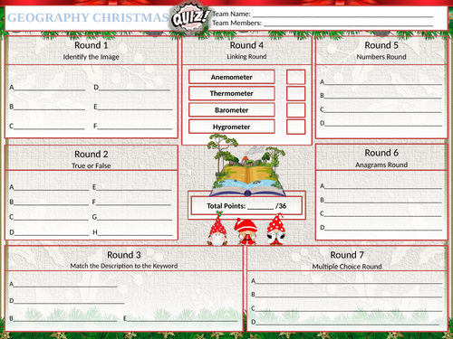 Geography Christmas Quiz | Teaching Resources