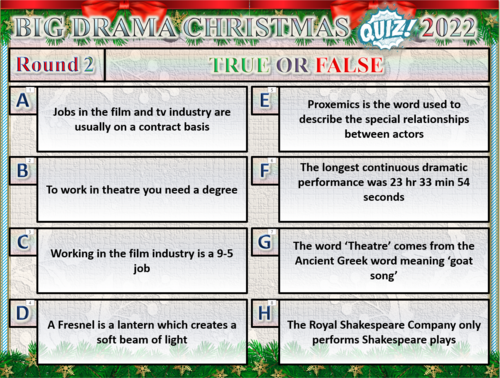 Drama Christmas Quiz | Teaching Resources