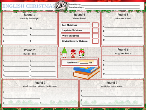 English Christmas Quiz | Teaching Resources