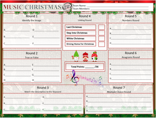 Music Christmas Quiz | Teaching Resources