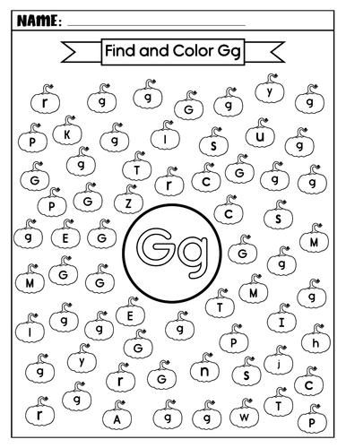 pumpkin Letter Recognition Worksheets, Alphabet Identification g | Find ...