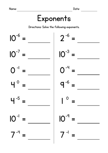 Exponents Worksheets BUNDLE - Math Practice - No Prep - Counting ...