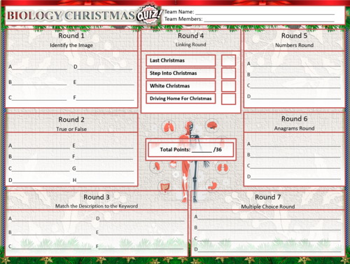 Biology Christmas Quiz | Teaching Resources