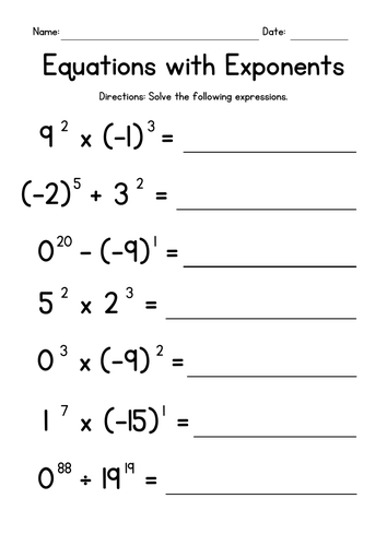 Exponents Worksheets BUNDLE - Math Practice - No Prep - Counting ...