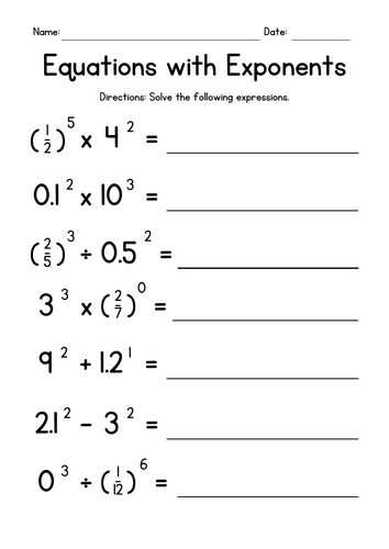 Exponents Worksheets BUNDLE - Math Practice - No Prep - Counting ...