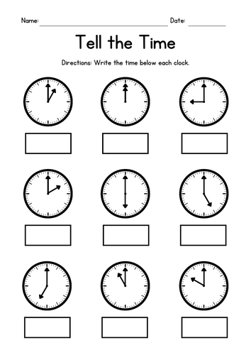 Reading & Drawing Clocks Practice - Read & Draw the Time Worksheets ...