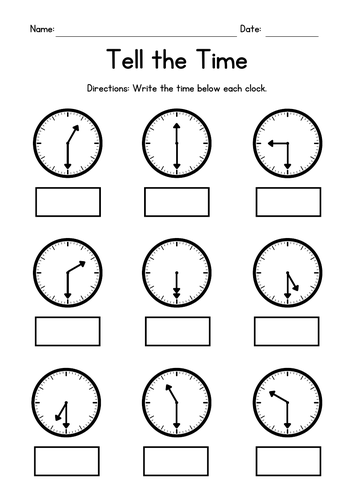 Reading & Drawing Clocks Practice - Read & Draw the Time Worksheets ...