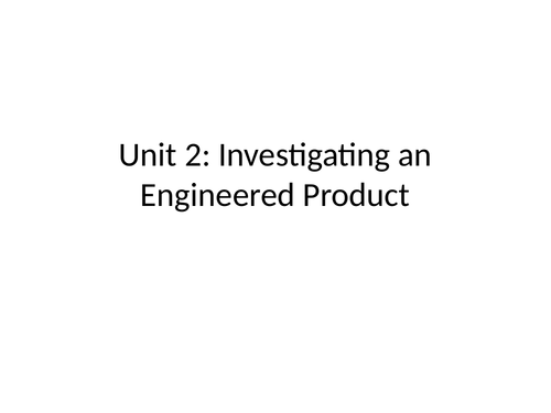 BTEC Level 2 Engineering Firsts- Unit 2 | Teaching Resources