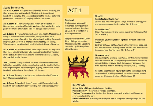 Macbeth Act 1 Resource | Teaching Resources
