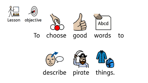 Pirate Vocab Activity for P levels /Stage 1 Wigit Symbols SEN MLD SLD ...
