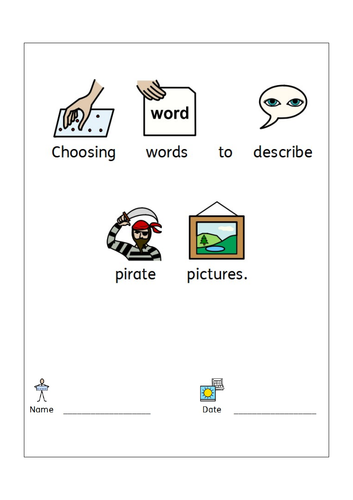 Pirate Vocab Activity for P levels /Stage 1 Wigit Symbols SEN MLD SLD ...