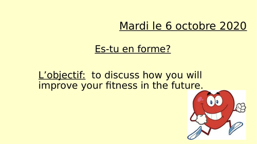 Studio 3 vert Es - tu en forme? | Teaching Resources