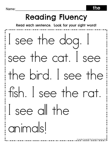 Fry 1-100 Sight Word Fluency Passages | Teaching Resources