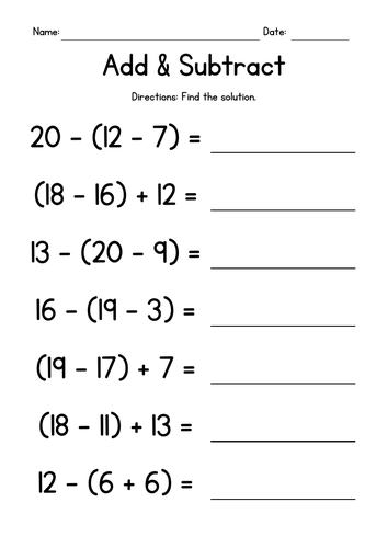 Order of Operations - Three Numbers | Teaching Resources