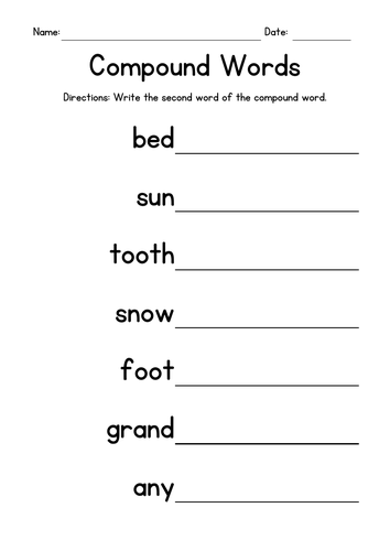 Compound Words Worksheets BUNDLE - Writing Activities - Vocabulary ...