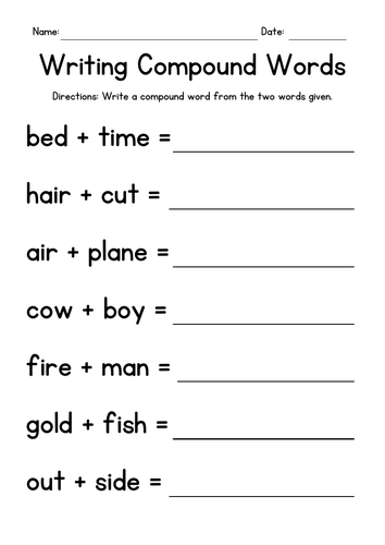 Compound Words Worksheets BUNDLE - Writing Activities - Vocabulary ...