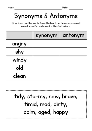 Antonyms & Synonyms Worksheets BUNDLE - Reading & Writing Activities ...