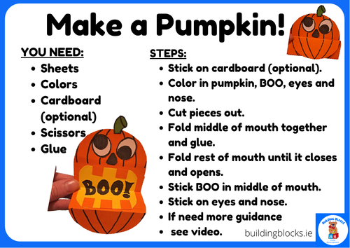 MAKE A PUMPKIN. STEP-BY-STEP template. Halloween Arts and Crafts. PDF ...
