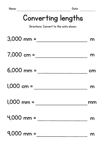 Converting Lengths, Volumes and Weights - Measurement Worksheets BUNDLE ...