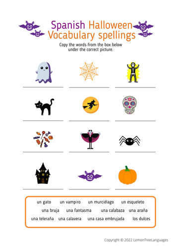 Spanish Halloween Vocabulary Pack | Teaching Resources