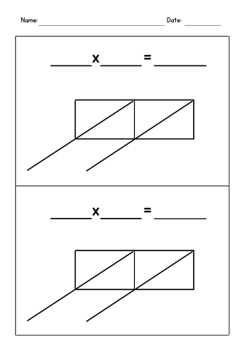 Lattice Multiplication Blank Templates BUNDLE - Math Worksheets - Test ...