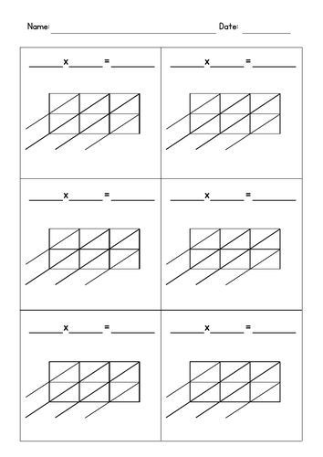 Lattice Multiplication Blank Templates BUNDLE - Math Worksheets - Test ...