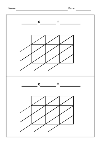 Lattice Multiplication Blank Templates BUNDLE - Math Worksheets - Test ...