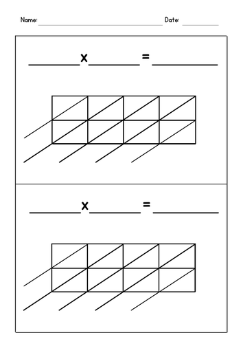 Lattice Multiplication Blank Templates BUNDLE - Math Worksheets - Test ...
