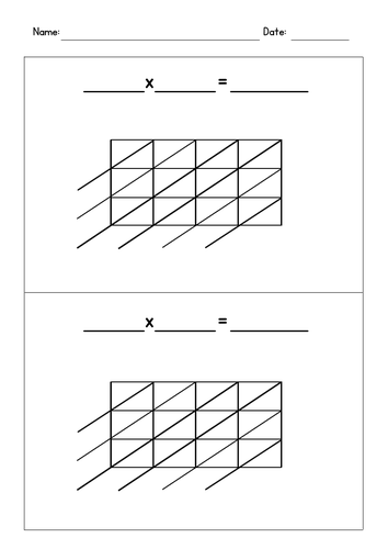 Lattice Multiplication Blank Templates BUNDLE - Math Worksheets - Test ...