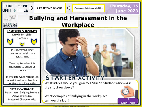 Bullying and harassment in the workplace | Teaching Resources