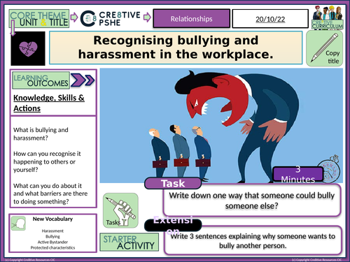 Bullying and harassment in the workplace | Teaching Resources
