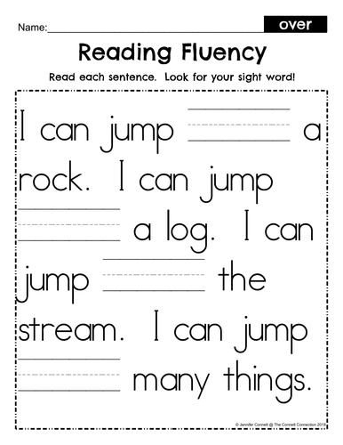 Fry 101-200 Sight Word Write and Read Fluency Passages | Teaching Resources