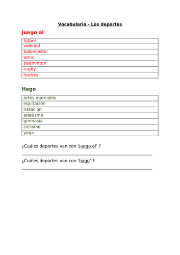 Jugar y hacer con deportes | Teaching Resources