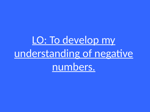 Year 6 Negative Numbers Revision/Consolidation Lesson - PowerPoint ...
