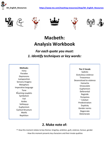 Macbeth Revision Booklet | Teaching Resources