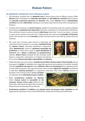 Socialism on human nature A Level Politics | Teaching Resources