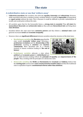 Socialism on the state A Level Politics | Teaching Resources