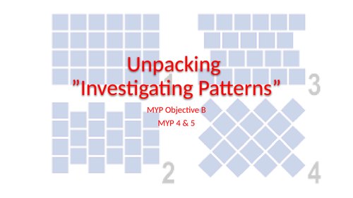 MYP Unpacking Objective B: Investigating Patterns | Teaching Resources
