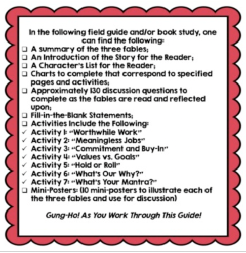 Leadership Professional Development: Gung-Ho! Book Study or Field Guide ...