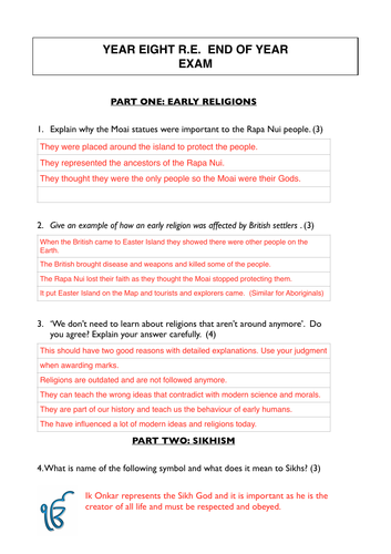 KS3 RE assessment pack | Teaching Resources