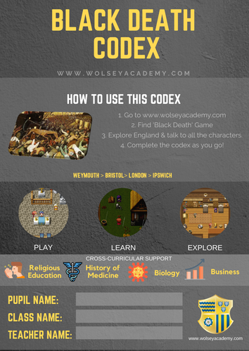 Black Death RPG Game - Excellent Homework Booklet & Activity | Teaching ...