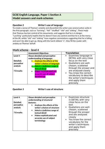 GCSE English Language Paper 1 Reading The Maze Runner | Teaching Resources