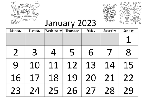 Traceable 2023 Calendar January to December | Teaching Resources