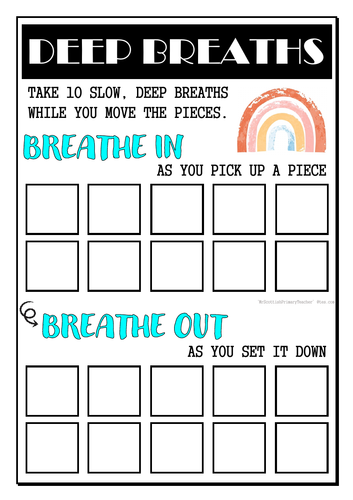 Mental Health Deep Breaths Calming Sheet | Teaching Resources