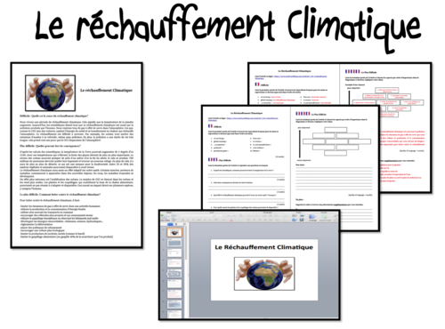 Réchauffement Climatique- Reading and Worksheet- A Level French ...