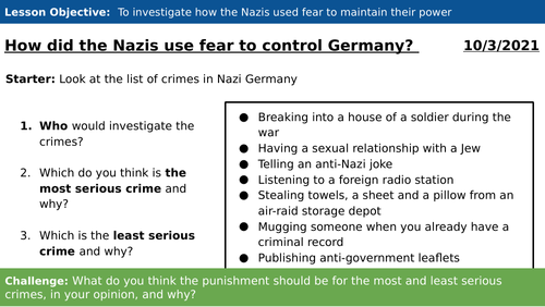 Edexcel: Weimar and Nazi Germany 9-1 | Teaching Resources