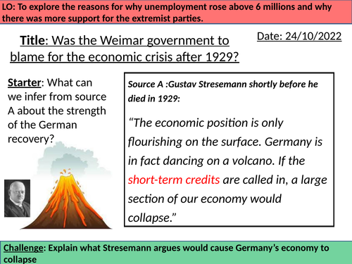 Edexcel: Weimar and Nazi Germany 9-1 | Teaching Resources