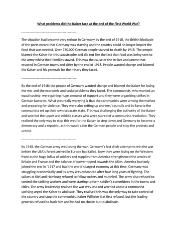 Edexcel: Weimar and Nazi Germany 9-1 | Teaching Resources